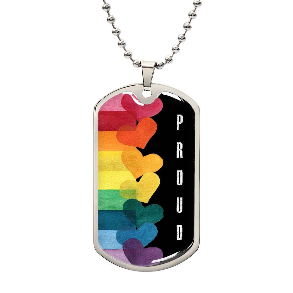 Proud to be Me Black Dog Tag Necklace - Pride in Who I Am Dog Tag ...