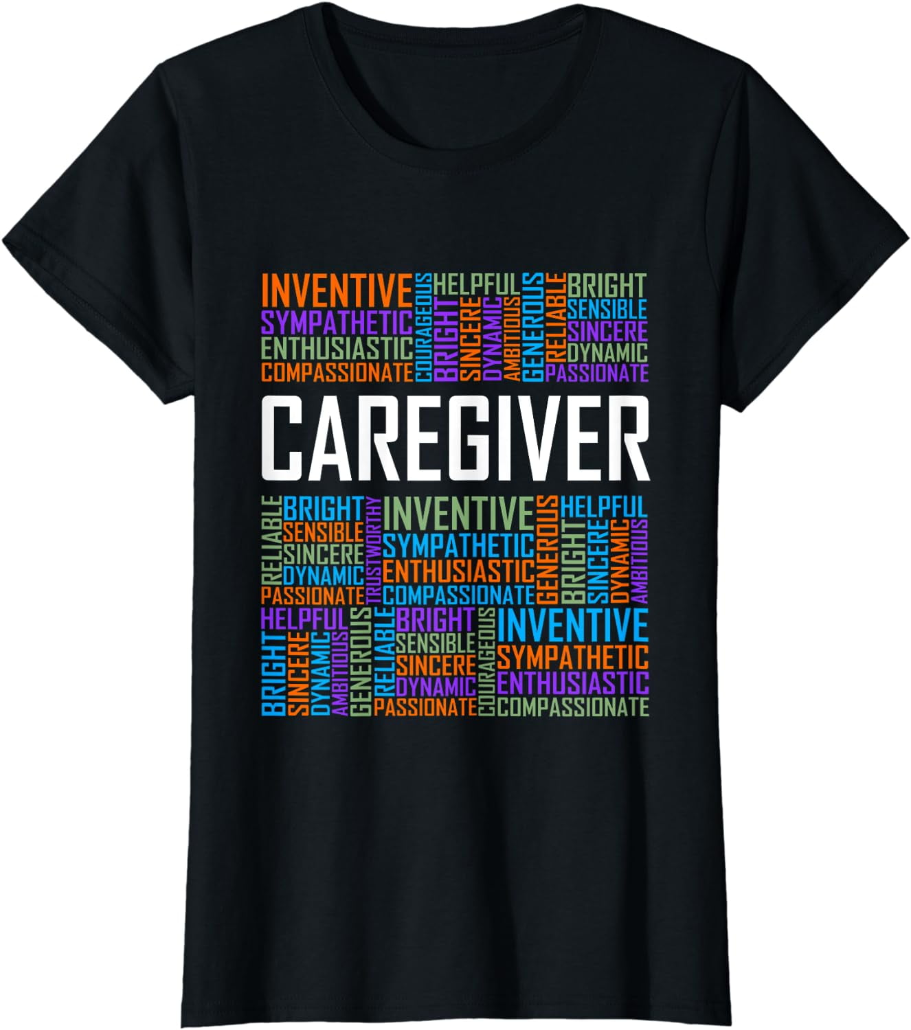 Proud Caregiver Words Caregiver Nurse Appreciation T-Shirt - Walmart.com
