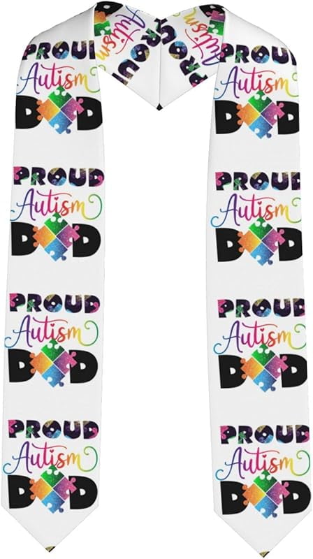Proud Dad Autism Autism Awareness Month Graduation Shawl Stole Scarf ...
