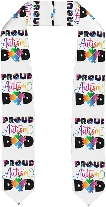 Proud Dad Autism Autism Awareness Month Graduation Shawl Stole Scarf ...