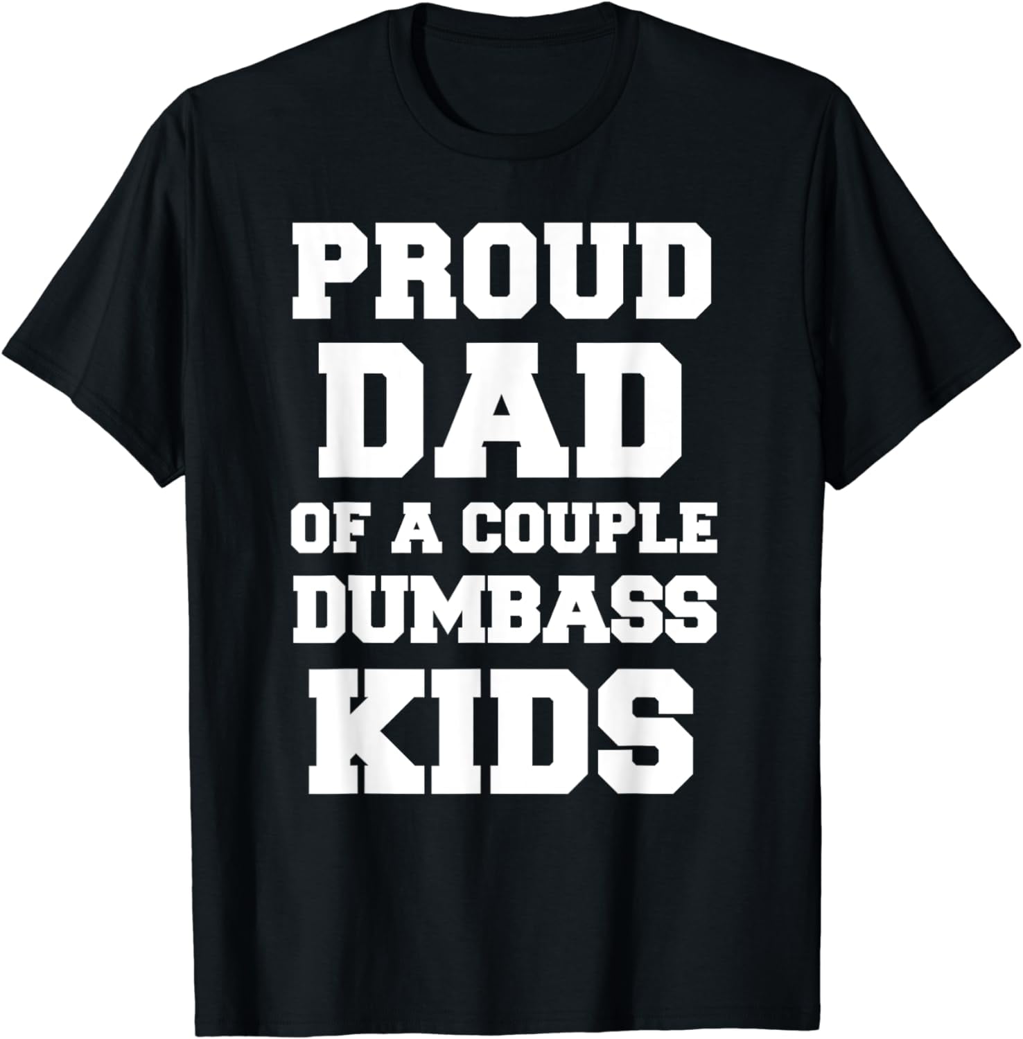 Proud Dad Of A Couple Dumbass Kids Funny Pun Fathers Day T-Shirt ...