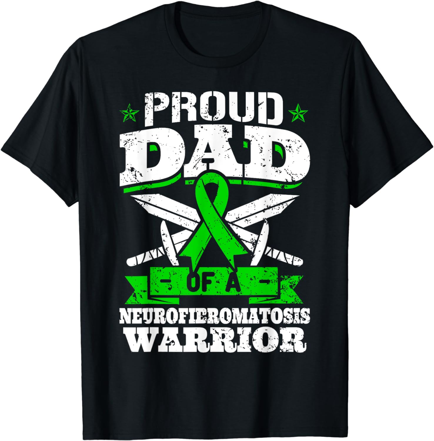 Proud Dad Of A Neurofibromatosis Warrior Awareness Ribbon T-Shirt ...