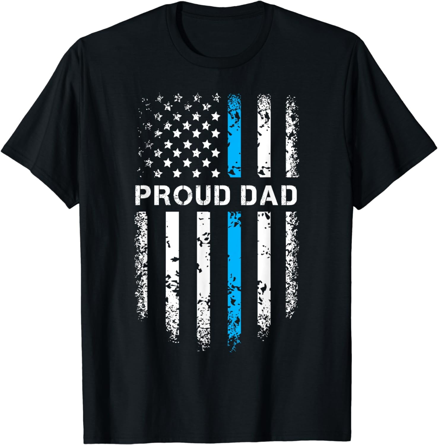 Proud Dad Patriotic Law Enforcement Supporter Police Officer T-Shirt ...