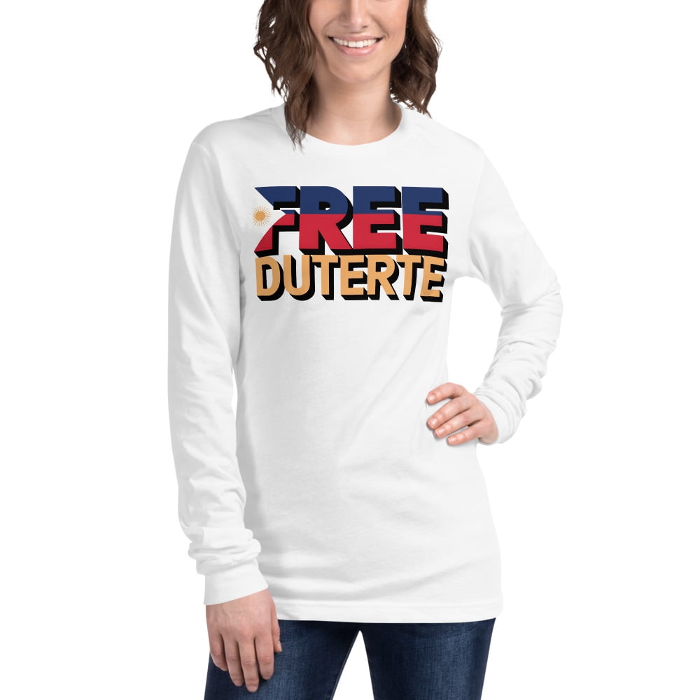 Proud Filipino Patriot Unisex Long Sleeve Shirt, Free Duterte Supporter President Rodrigo Digong ...