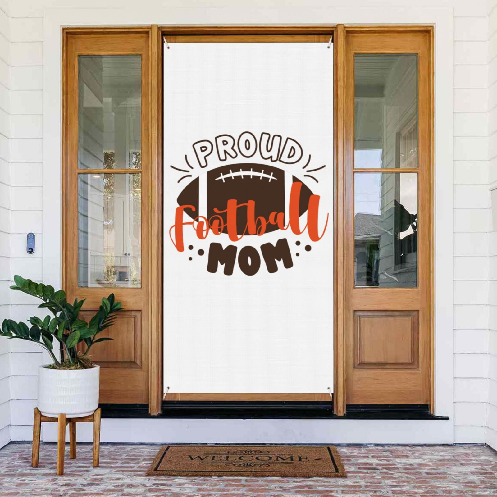 Proud Football Mom Game Day Door Cover Decoration Backdrop Banner Porch ...