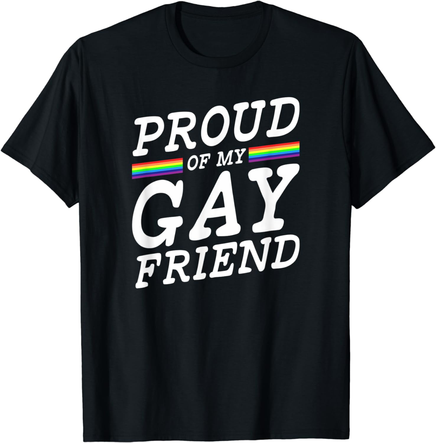 Proud Friend Gay Pride Ally Rainbow LGBT Subtle Pride Flag T-Shirt ...