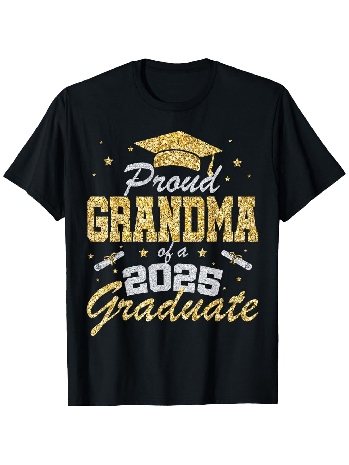 Proud Grandma of a 2025 Graduate T-Shirt – Black Cotton Knit with ...