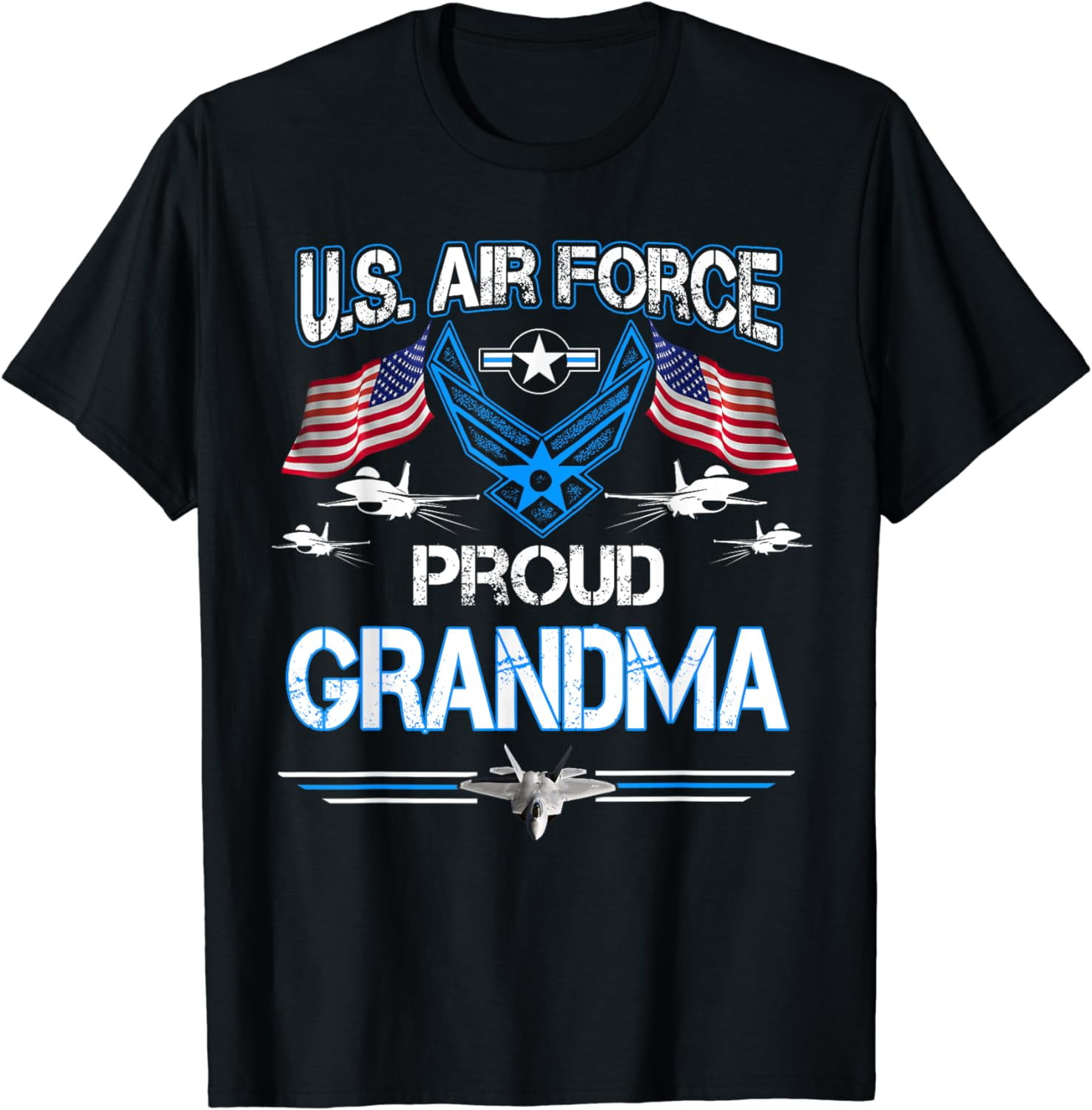 Proud Grandma US Air Force American Flag T Shirt - USAF T-Shirt ...