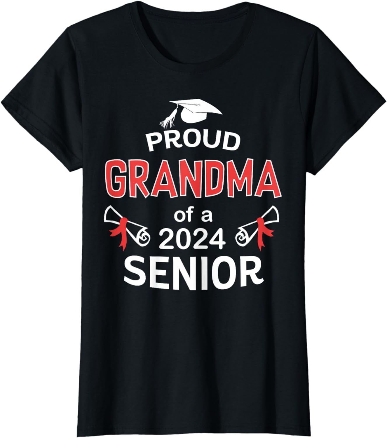 Proud Grandma of a 2024 Senior Shirt Gift Graduation 2024 Cotton T ...