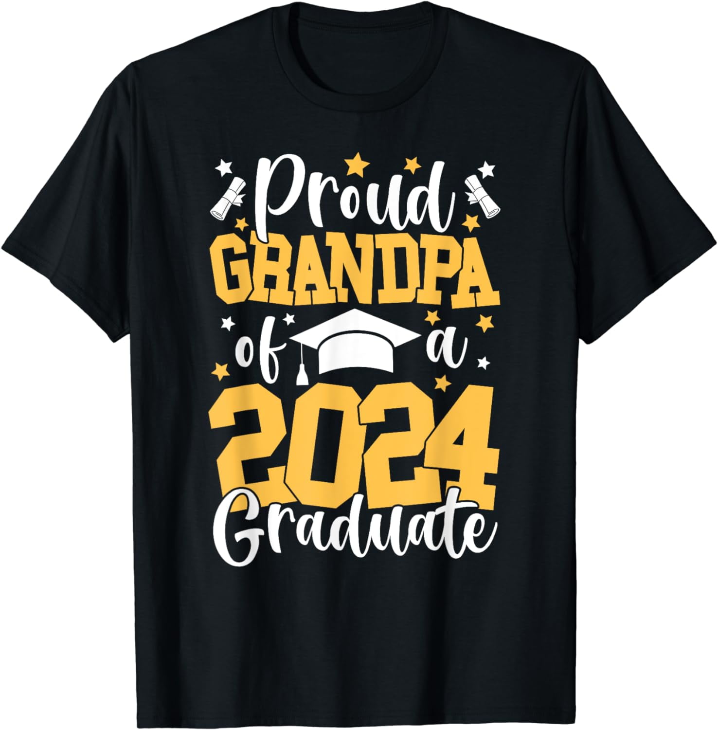 Proud Grandpa Of A Class Of 2024 Graduate Matching Family Cotton T ...