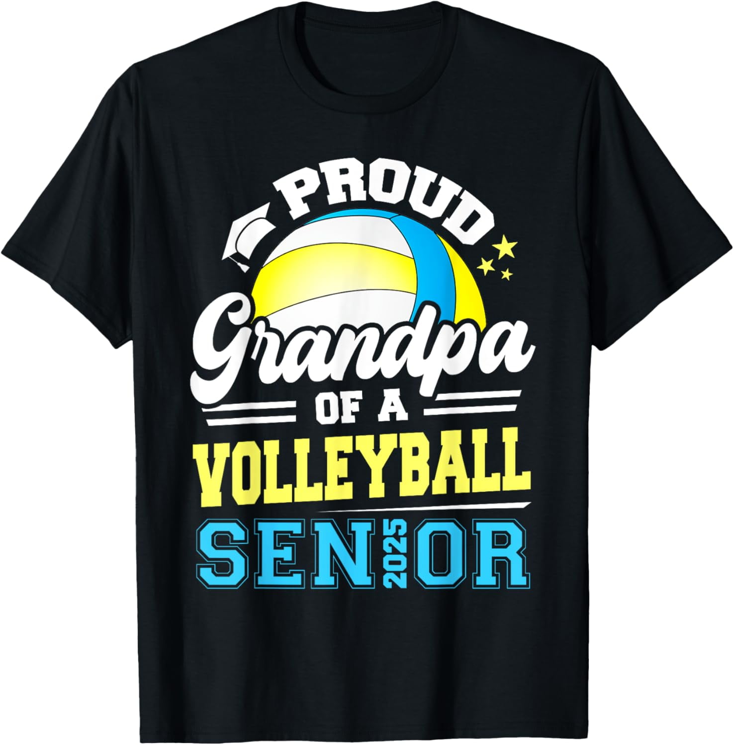 Proud Grandpa Of A Volleyball Senior 2025 Graduate T-Shirt - Walmart.com