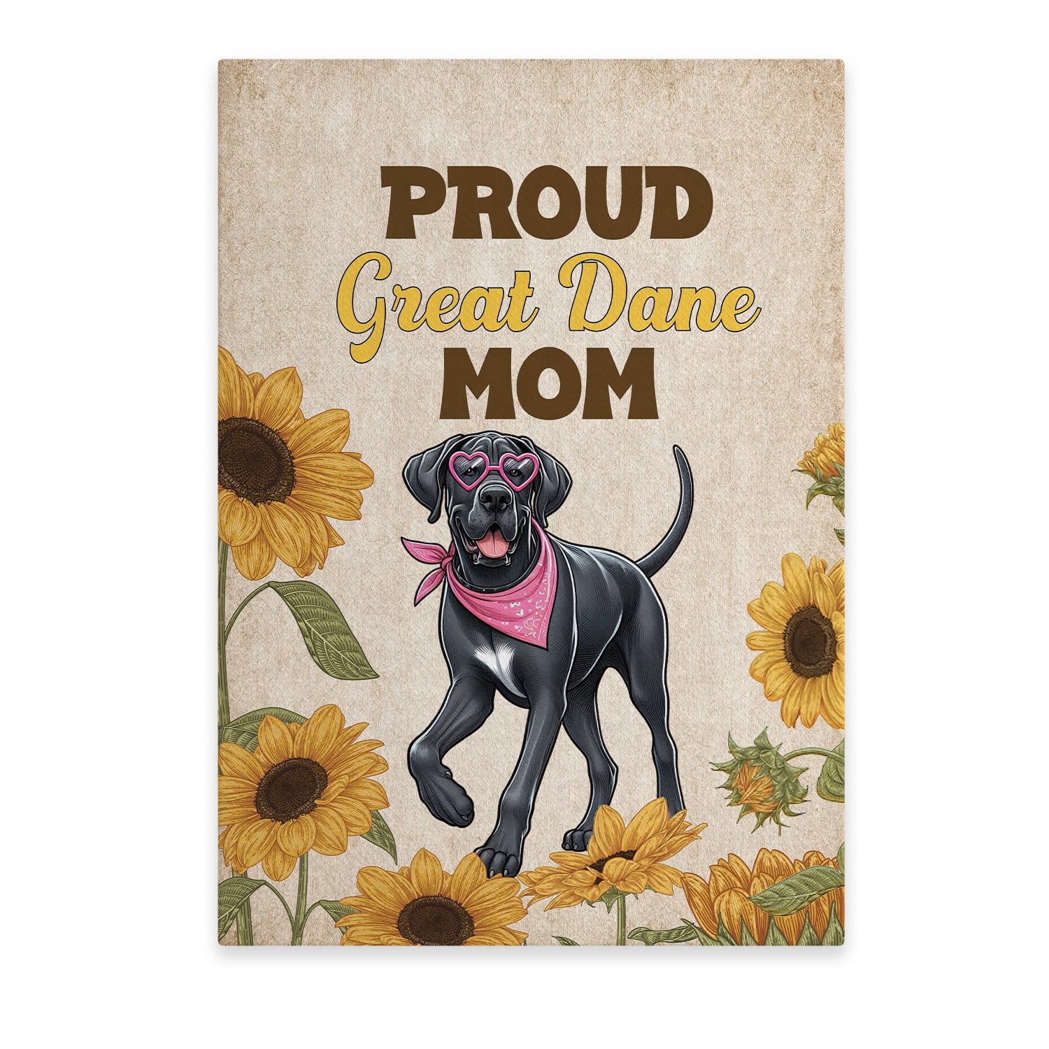 Proud Great Dane Mom Happy Mother's Day with Love Vertical Matte Canvas ...