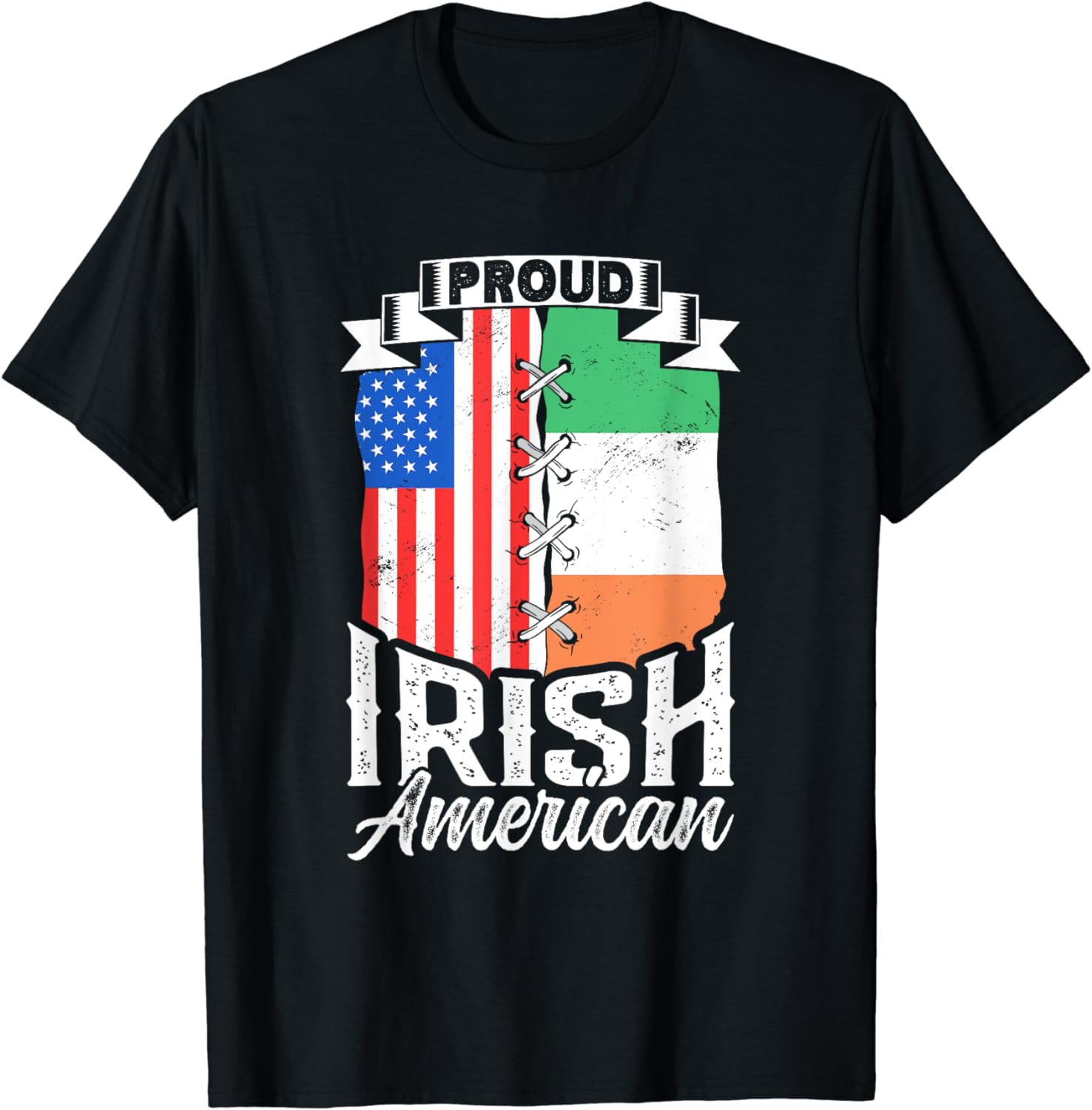 Proud Irish American Ireland Roots Family Us Usa America St T-Shirt ...