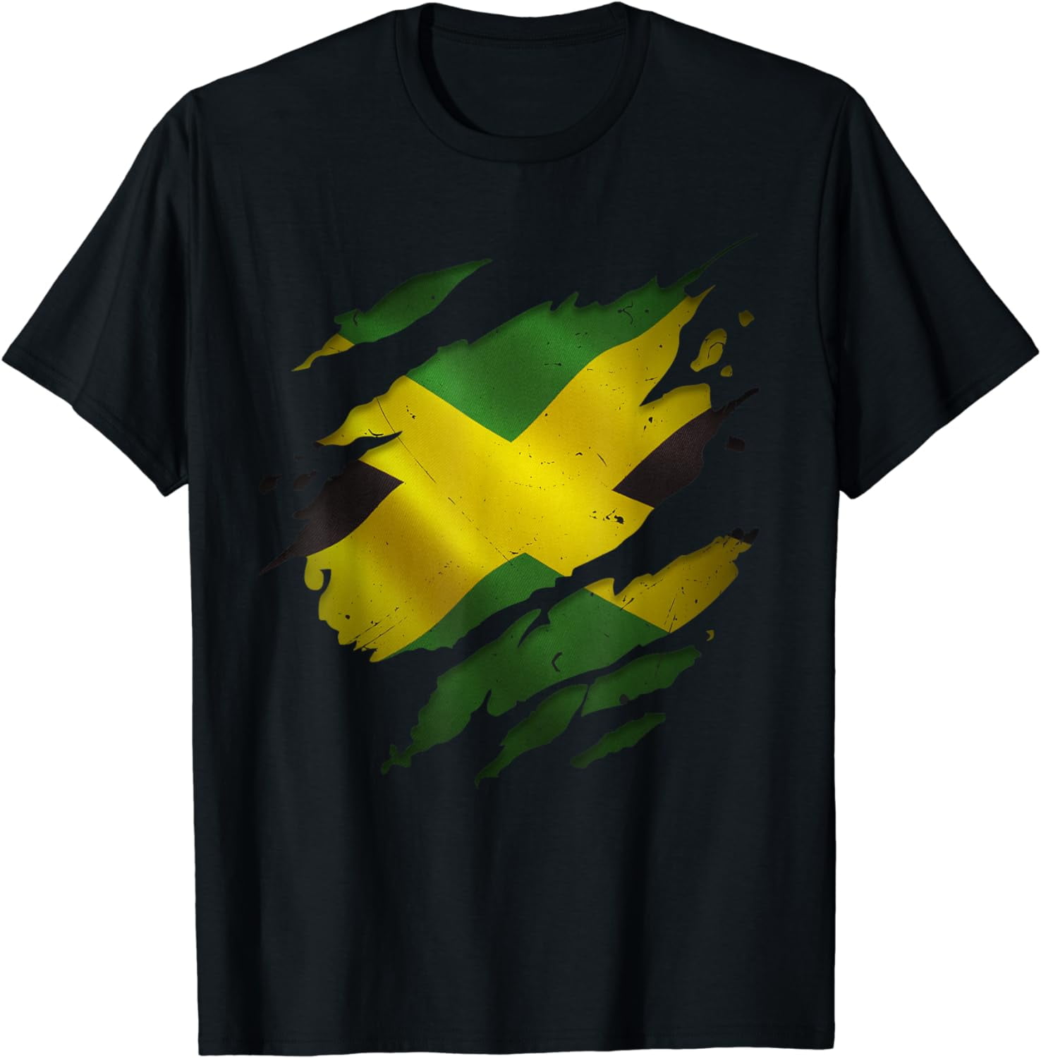 Proud Jamaican Fashion Shirts | Torn Ripped Jamaica Flag T-Shirt ...