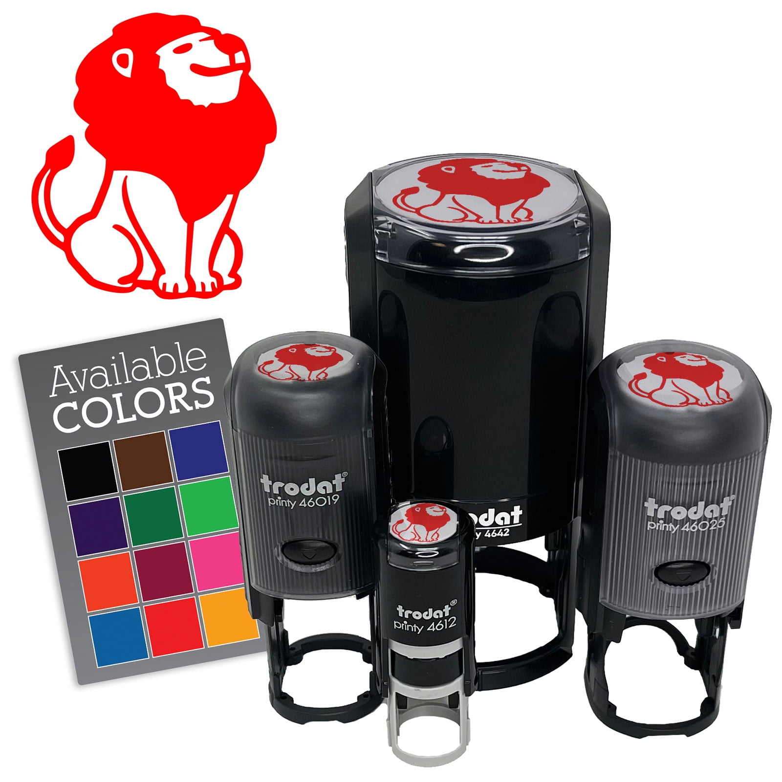 Proud Lion Head Held High Self-Inking Rubber Stamp for Stamping Ink ...
