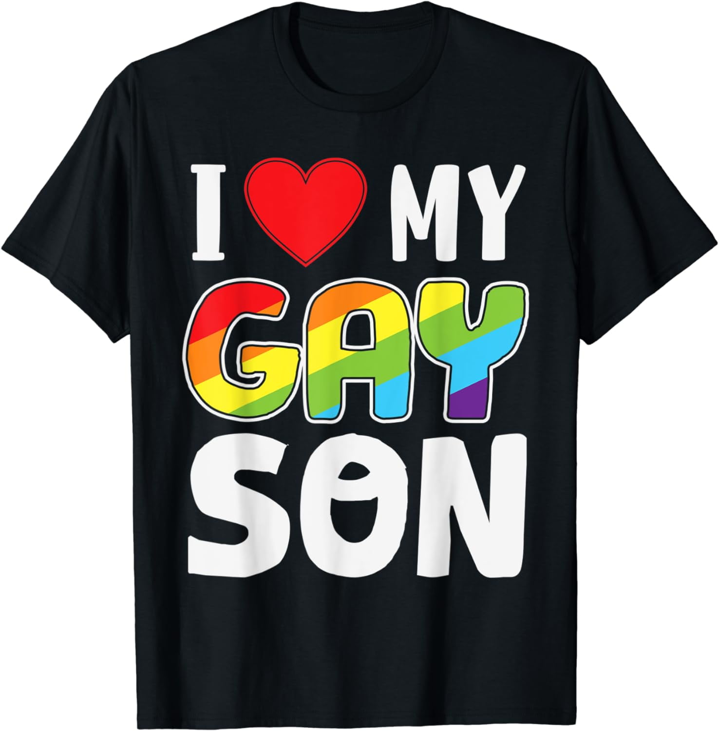 Proud Love Mother Father Son Matching Mom Dad Pride LGBT Gay T-Shirt ...