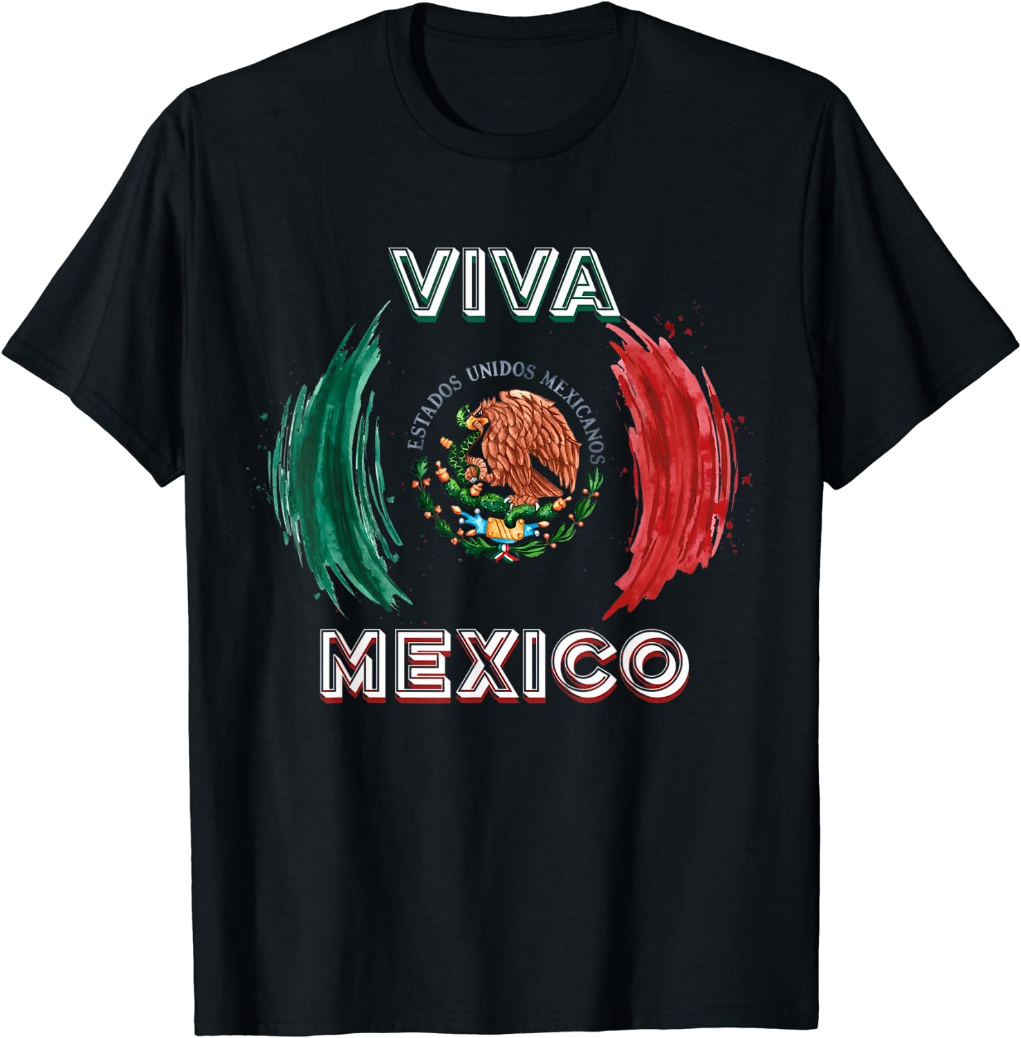Proud Mexican Flag Viva Mexico T-Shirt Black - Walmart.com