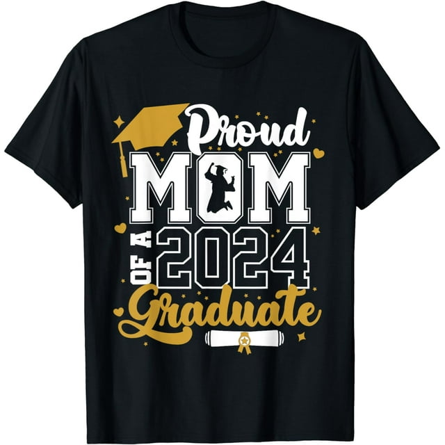 Proud Mom Of A 2024 Graduate Senior 2024 Class Of 2024 Grad T-Shirt ...