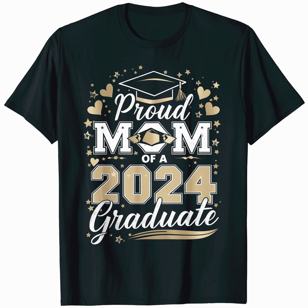 Proud Mom Of A Class Of 2024 Graduate 2024 Senior Mom 2024 T-Shirt ...