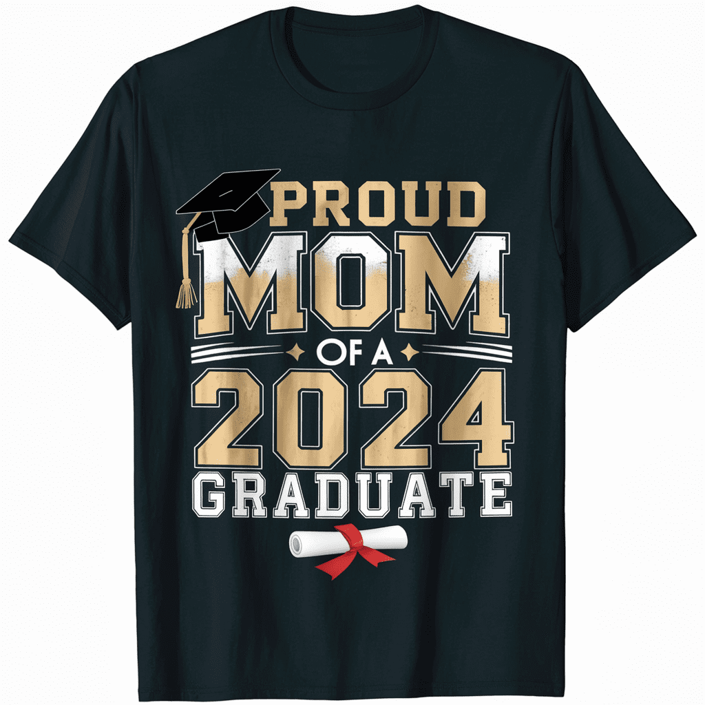 Proud Mom Of A Class Of 2024 Graduate 2024 Senior Mom 2024 T Shirt ...