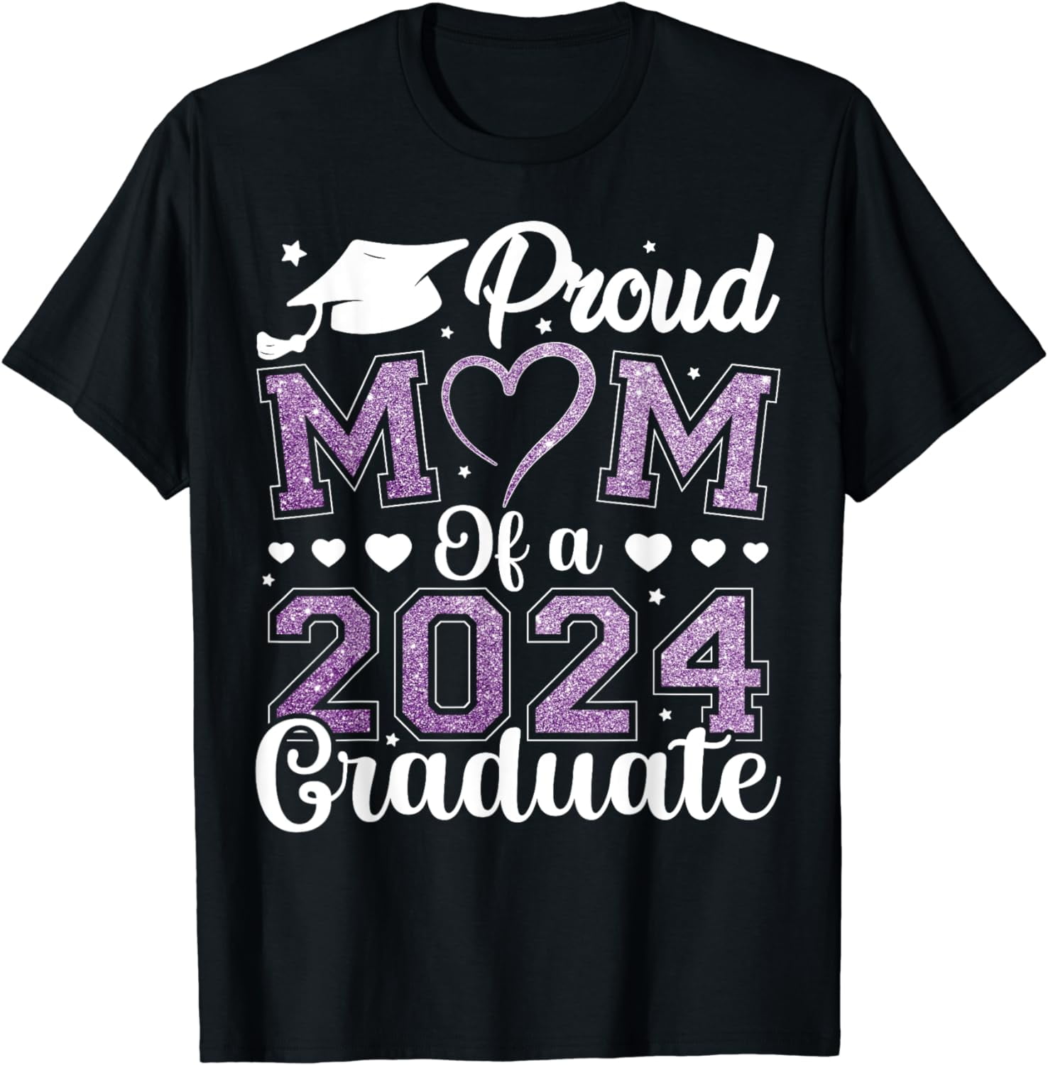 Proud Mom Of A Class Of 2024 Graduate Mom Senior 2024 Mom T-Shirt ...