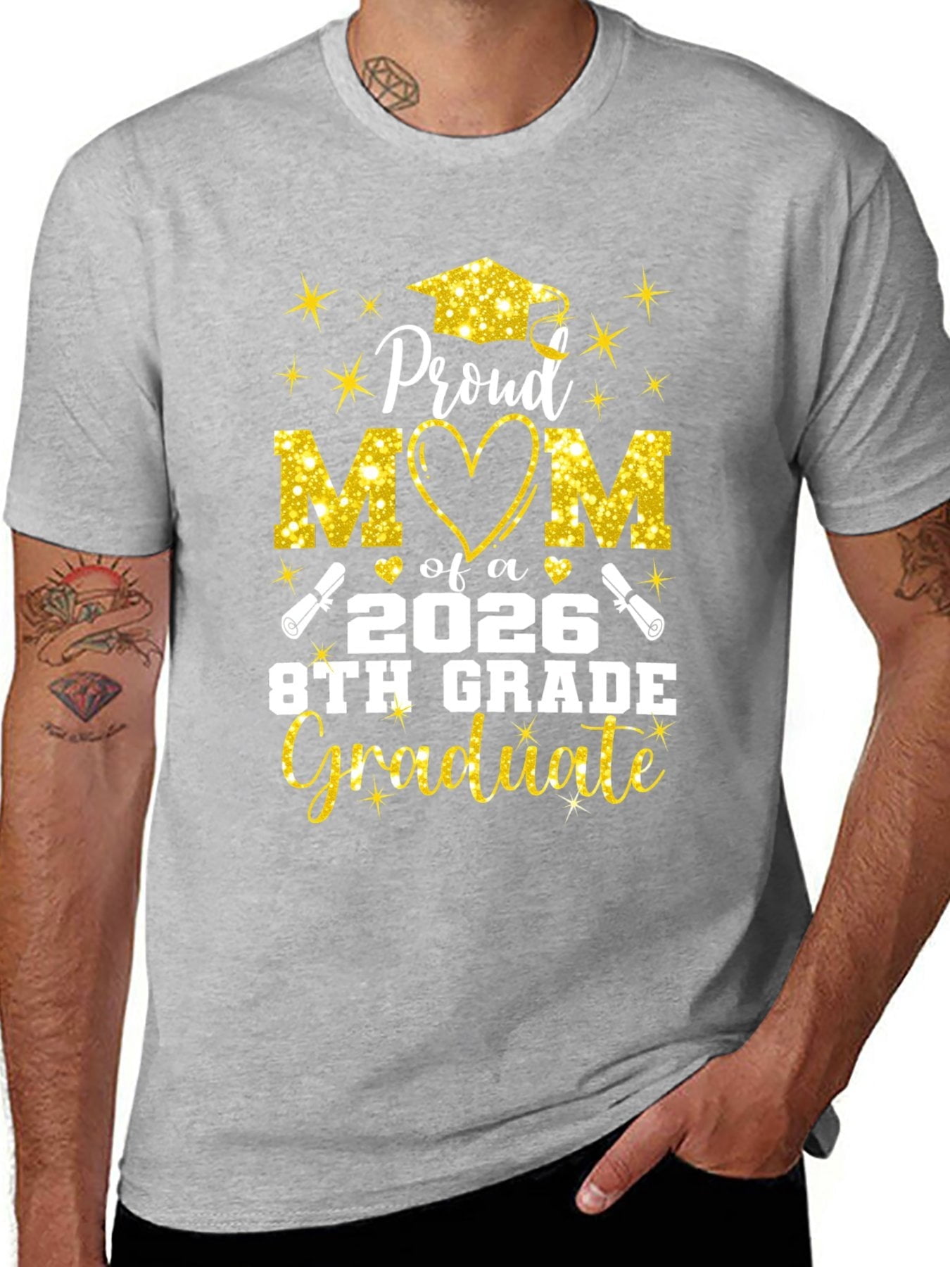 Proud Mom of a 2026 8th Grade Graduate T-Shirt – Middle School ...
