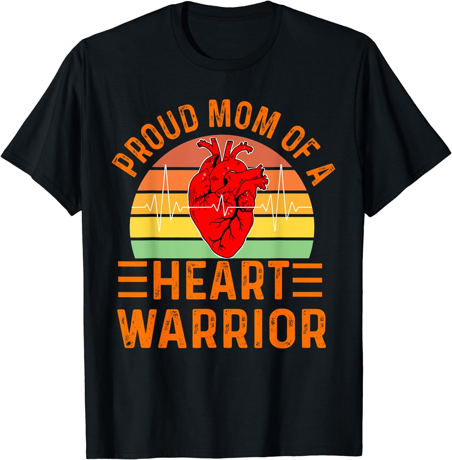 Proud Mom of a Heart Warrior Heart Attack Survivor Vintage T-Shirt - Walmart.com