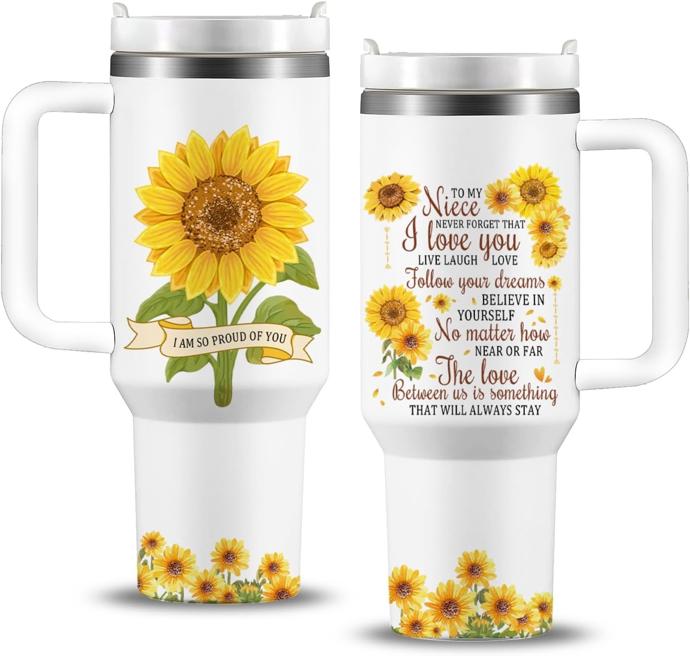 Proud Niece Tumbler 40oz - Gift from Aunt Uncle - Stainless Steel ...