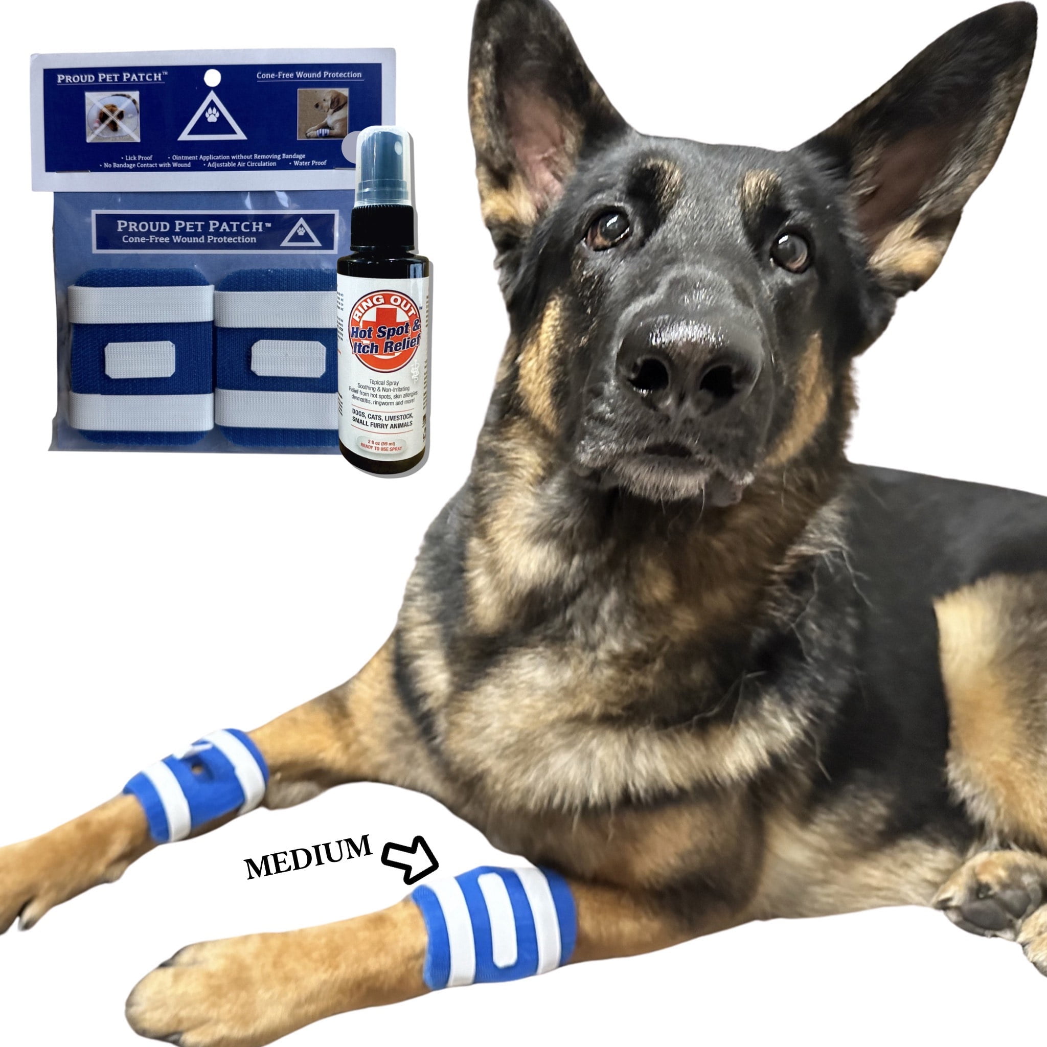 Proud Pet Patches A Better Dog Bandage for Wound Care, Cone Collar Alternative. Recovery Bandage ...