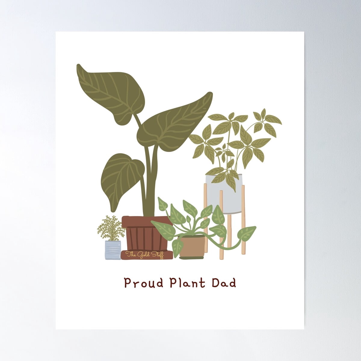 Proud (Potted) Plant Dad Poster Wall Art, Modern Wall Decor For Living ...