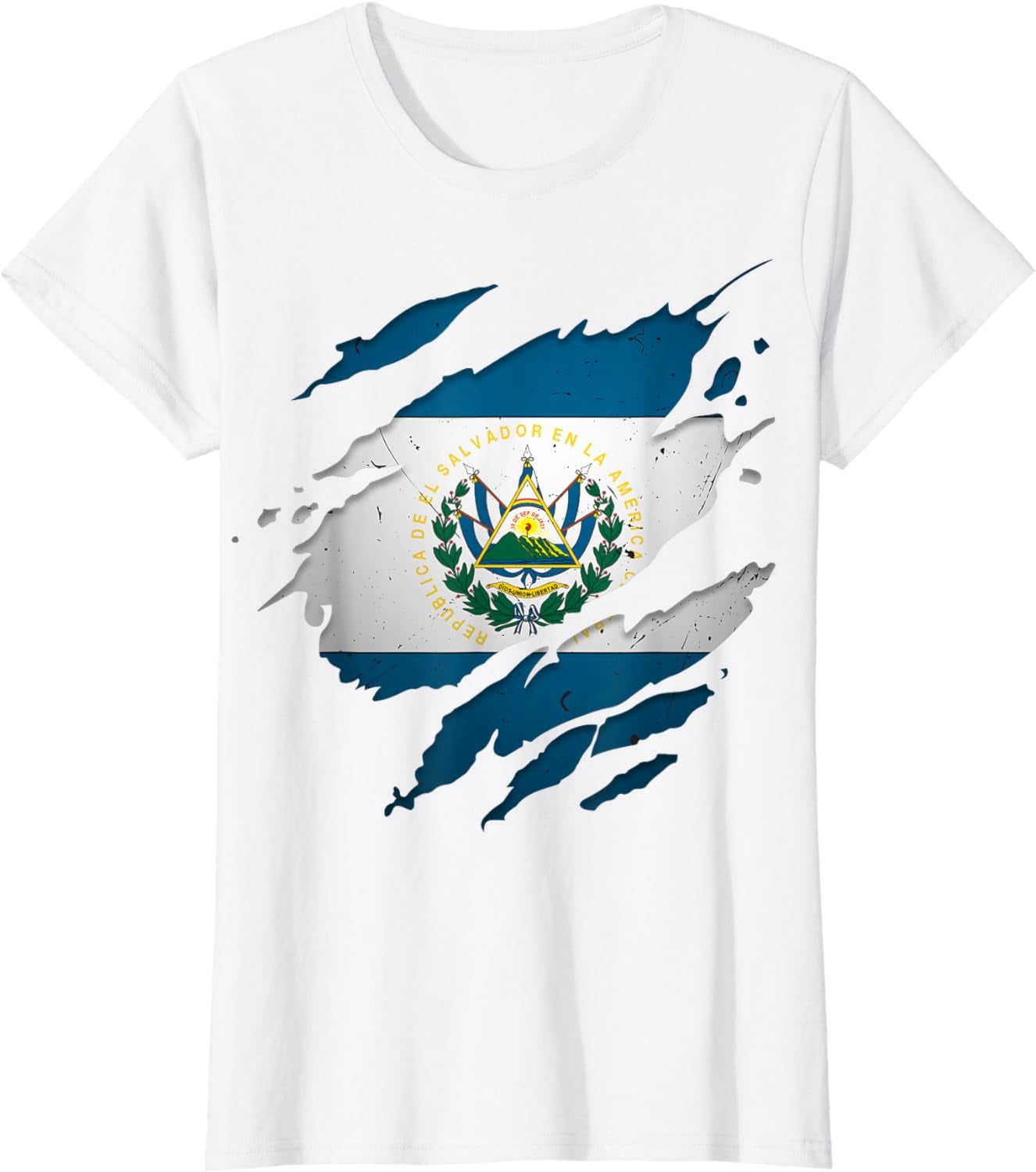 Proud Salvadorian Shirts | Torn Ripped El Salvador Flag T-Shirt ...