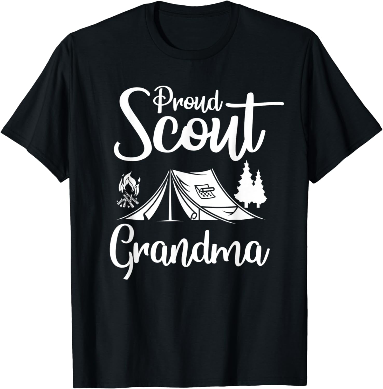 Proud Scout Grandma Camping Scouting Tent Scout Mom Leader T-Shirt ...