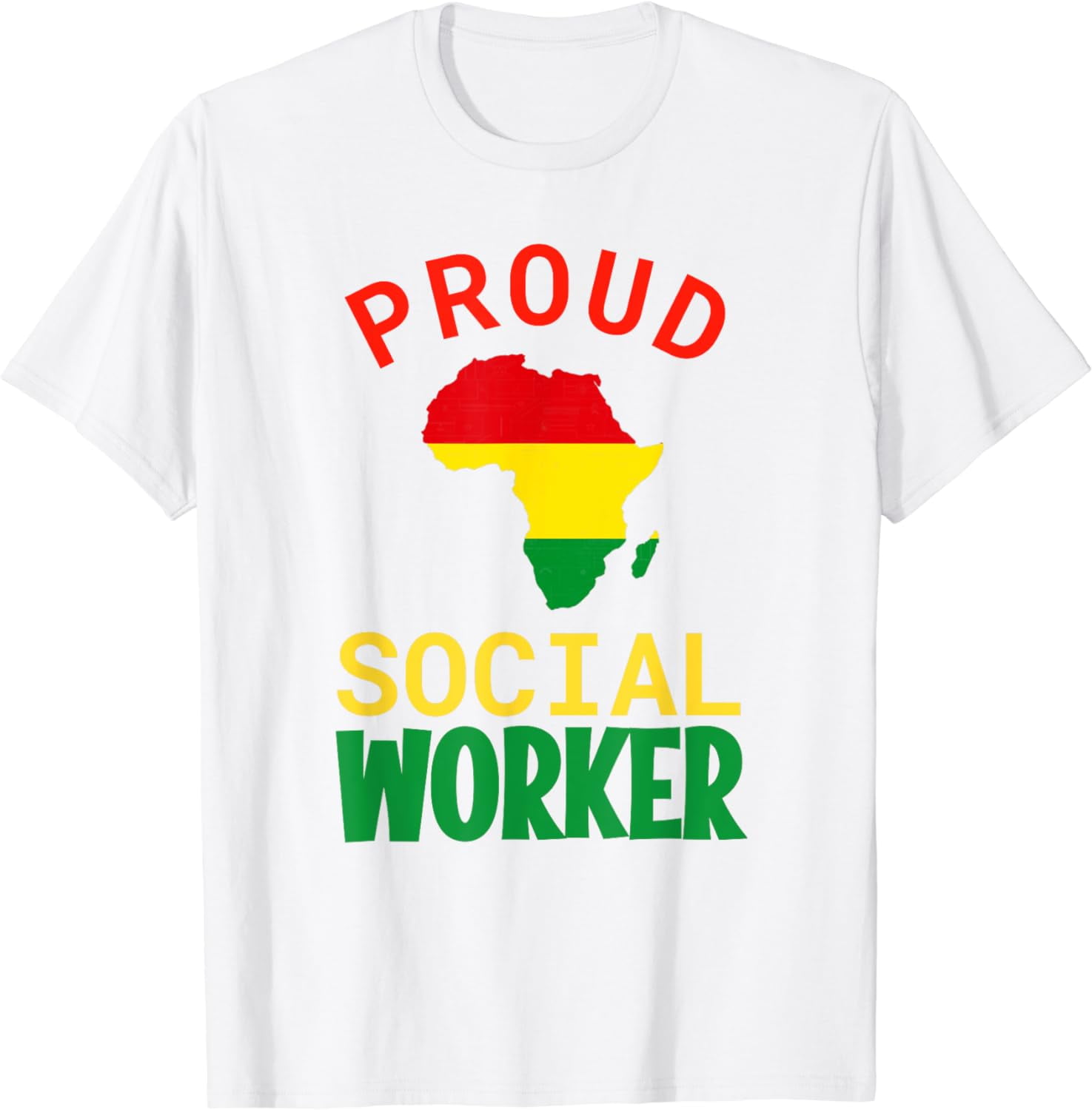 Proud Social Worker Black History Month Gift African Unisex T-Shirt ...