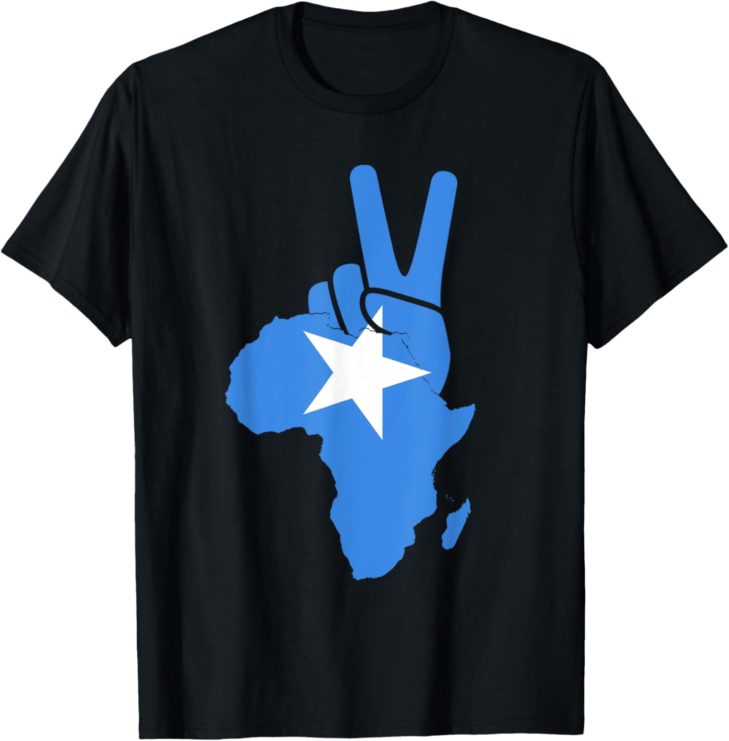 Proud Somalian Peace Symbol African Map With Somali Flag T-Shirt men ...