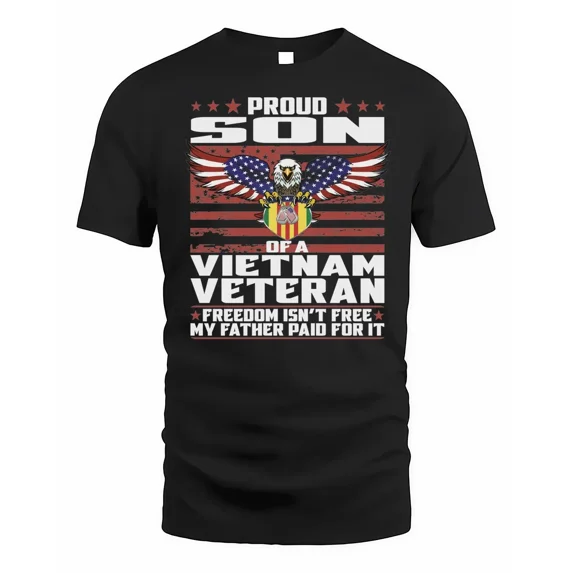 Proud Son Of A Vietnam Veteran Ribbon Military Family Gift Shirt ...