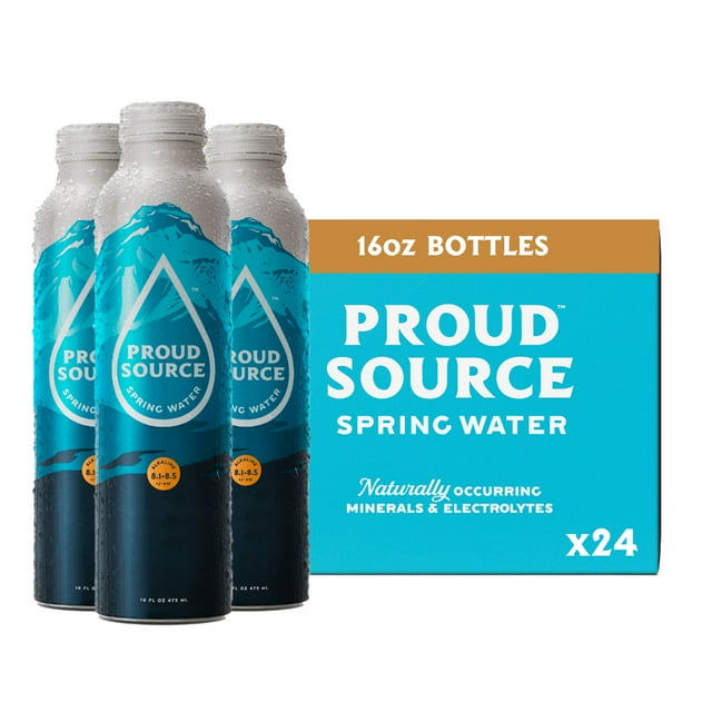 Proud Source Alkaline Spring Water - 16 oz Bottles, 24 Pack - Walmart.com