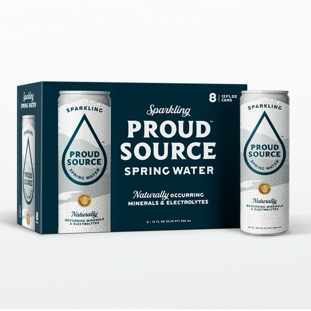 Proud Source Natural Spring Alkaline Sparkling Water, 12 fl oz 8 Pack ...