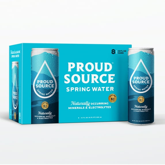 Proud Source Natural Spring Alkaline Water, 12 fl oz 8pk Cans - Walmart.com
