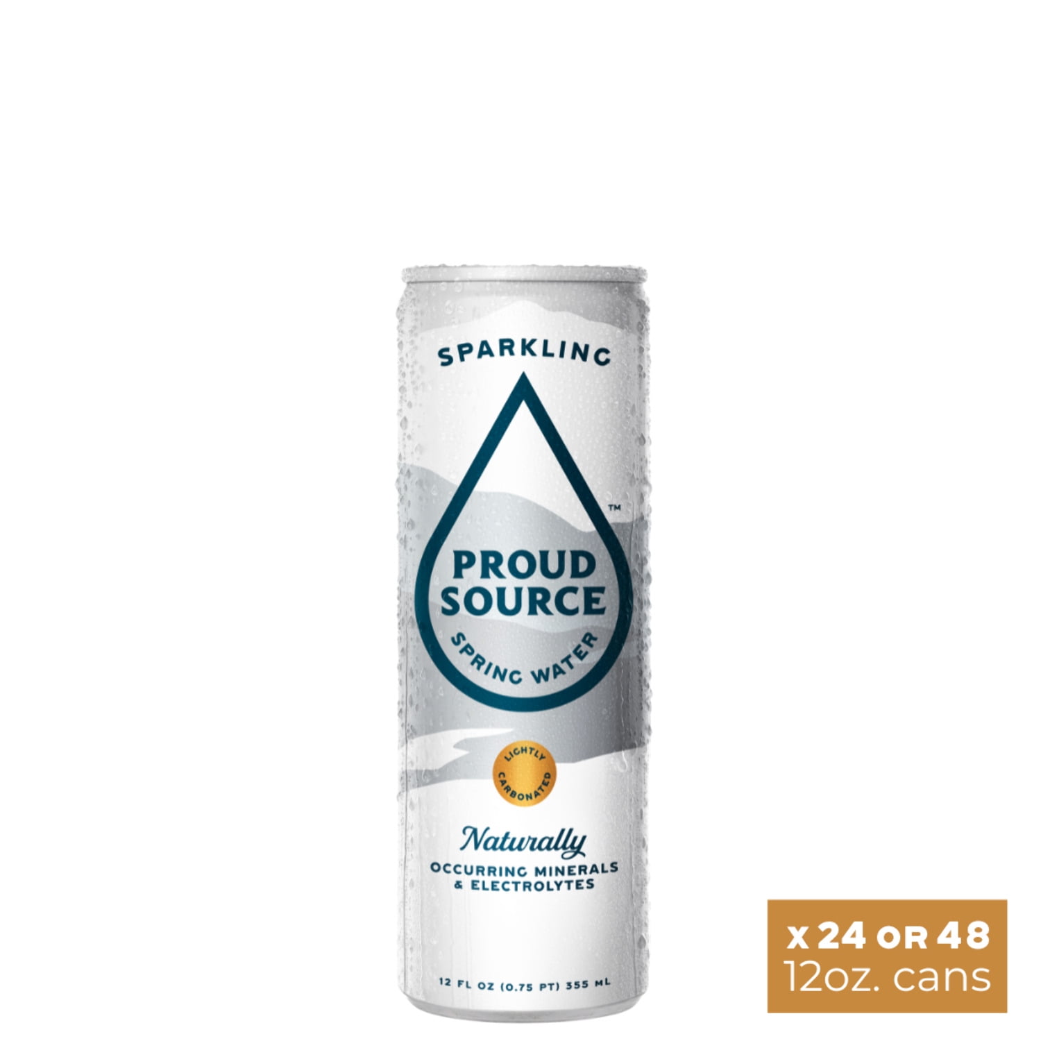 Proud Source Unflavored Carbonated Spring Water - 12 oz Cans, 48 Pack ...