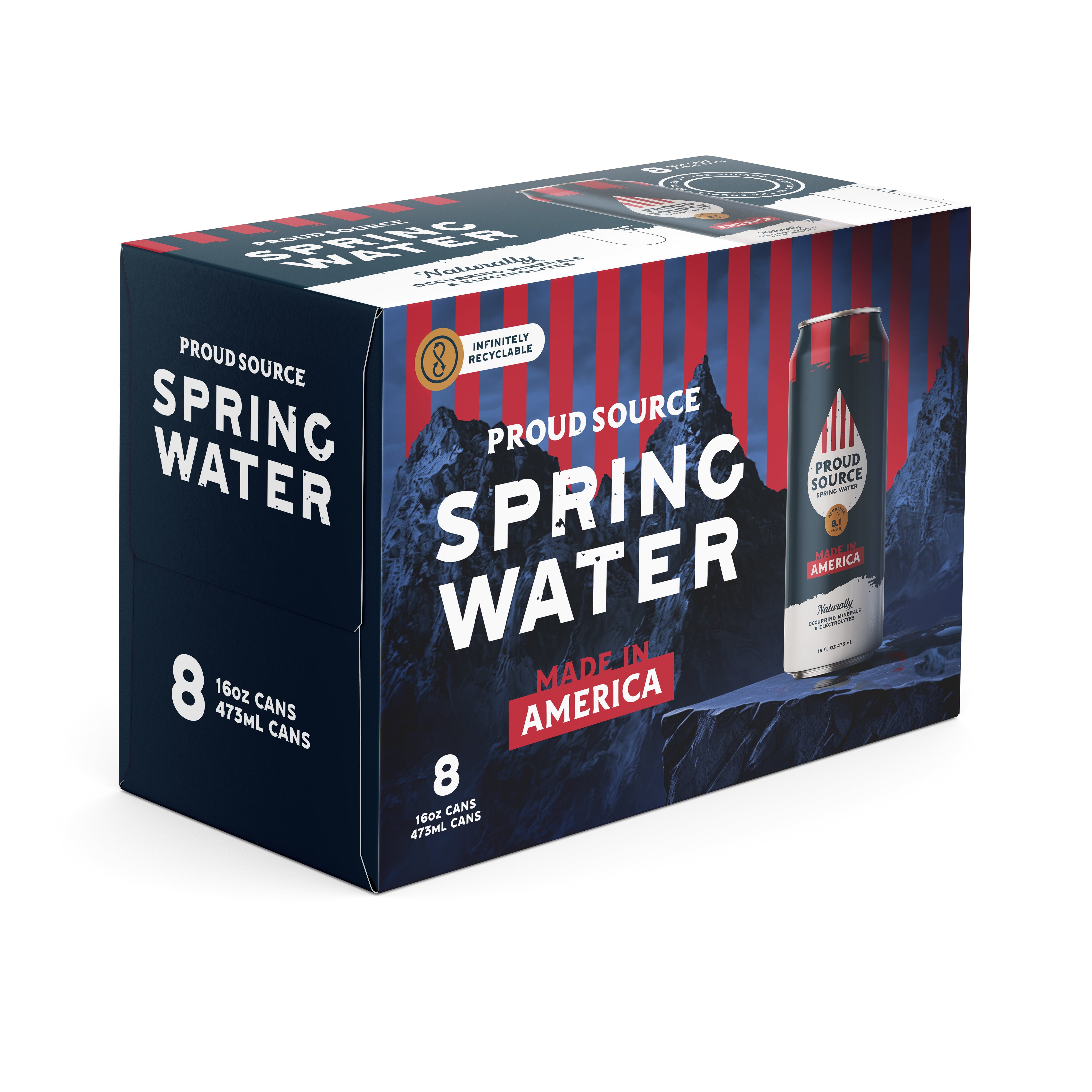 Proud Source Spring Water, 8 Pack - 16 OZ Cans - Walmart.com