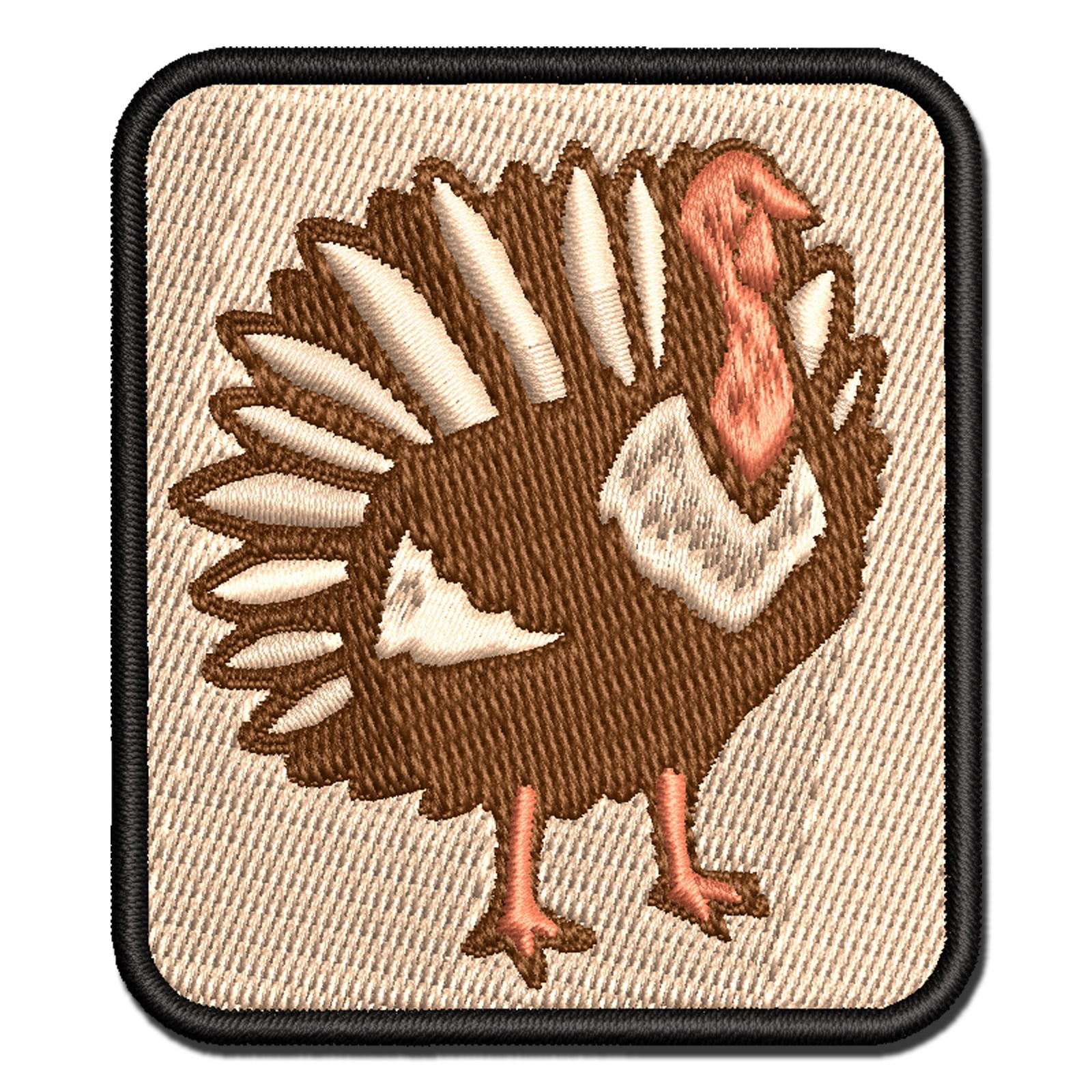 Proud Standing Turkey Applique Multi-Color Embroidered Hook & Loop ...