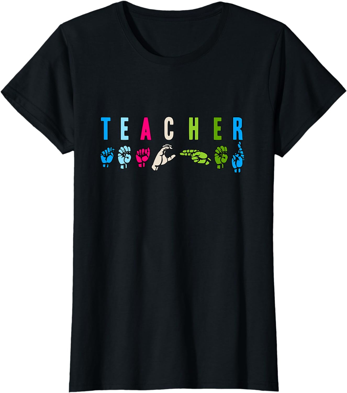 Proud Teacher ASL Sign Language Gestures T-Shirt - Walmart.com