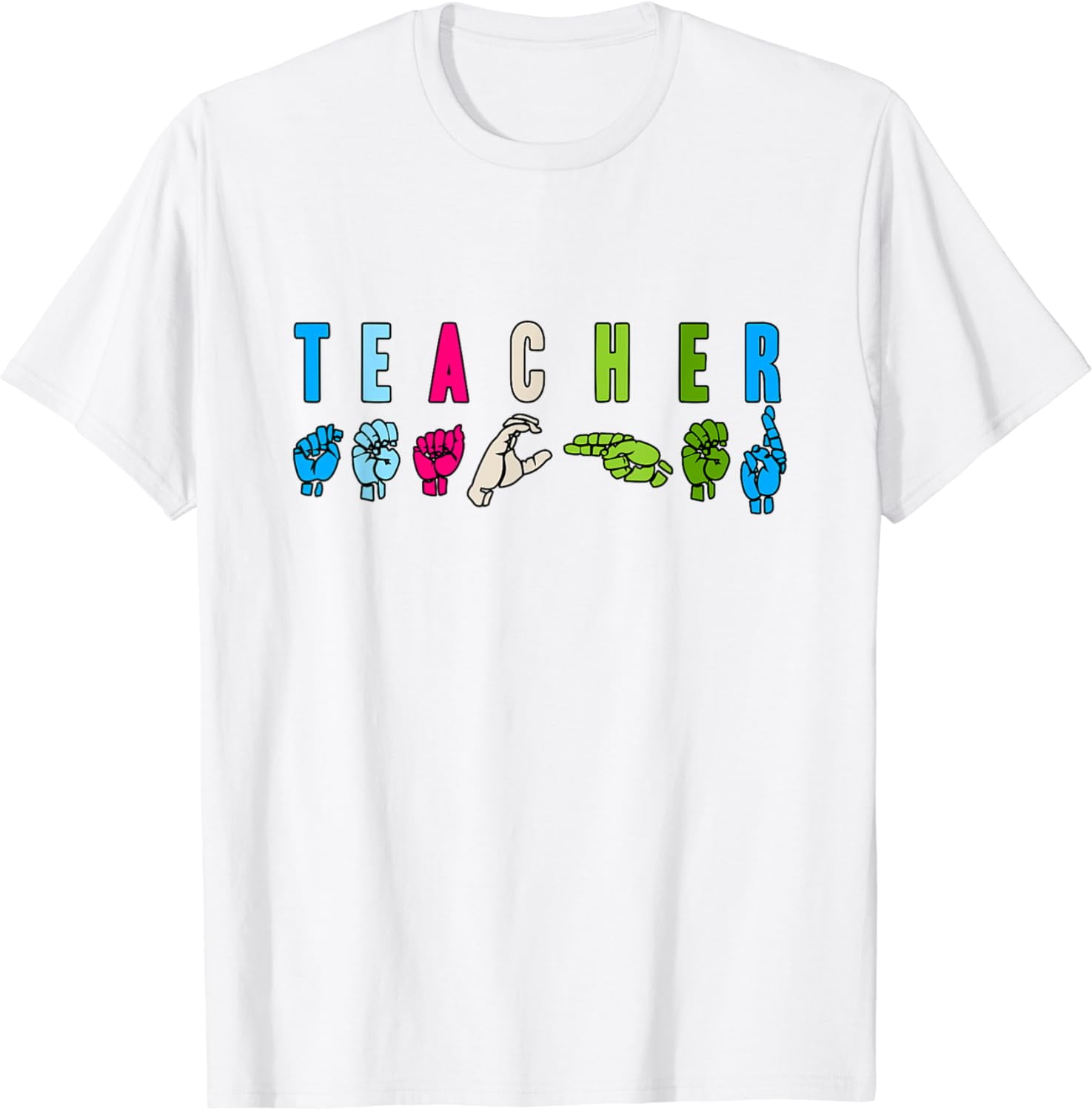 Proud Teacher ASL Sign Language Gestures T-Shirt - Walmart.com