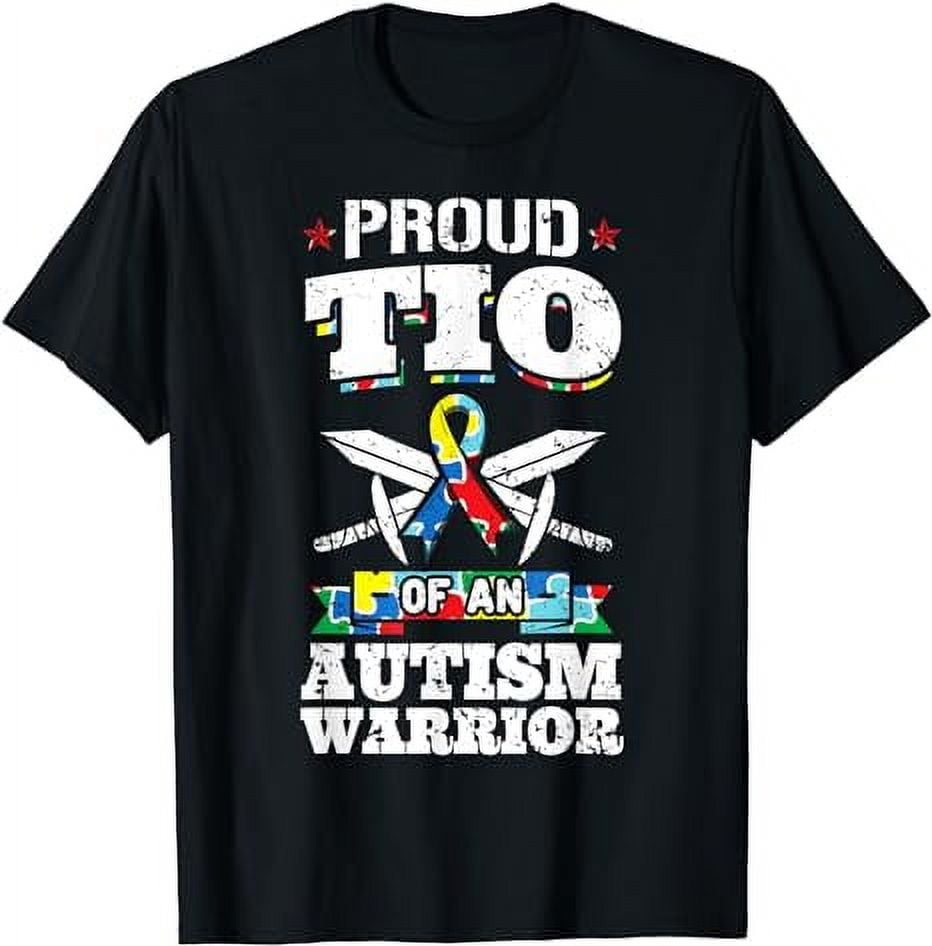 Proud Tio Of An Autism Warrior Awareness Ribbon Uncle T-Shirt - Walmart.com