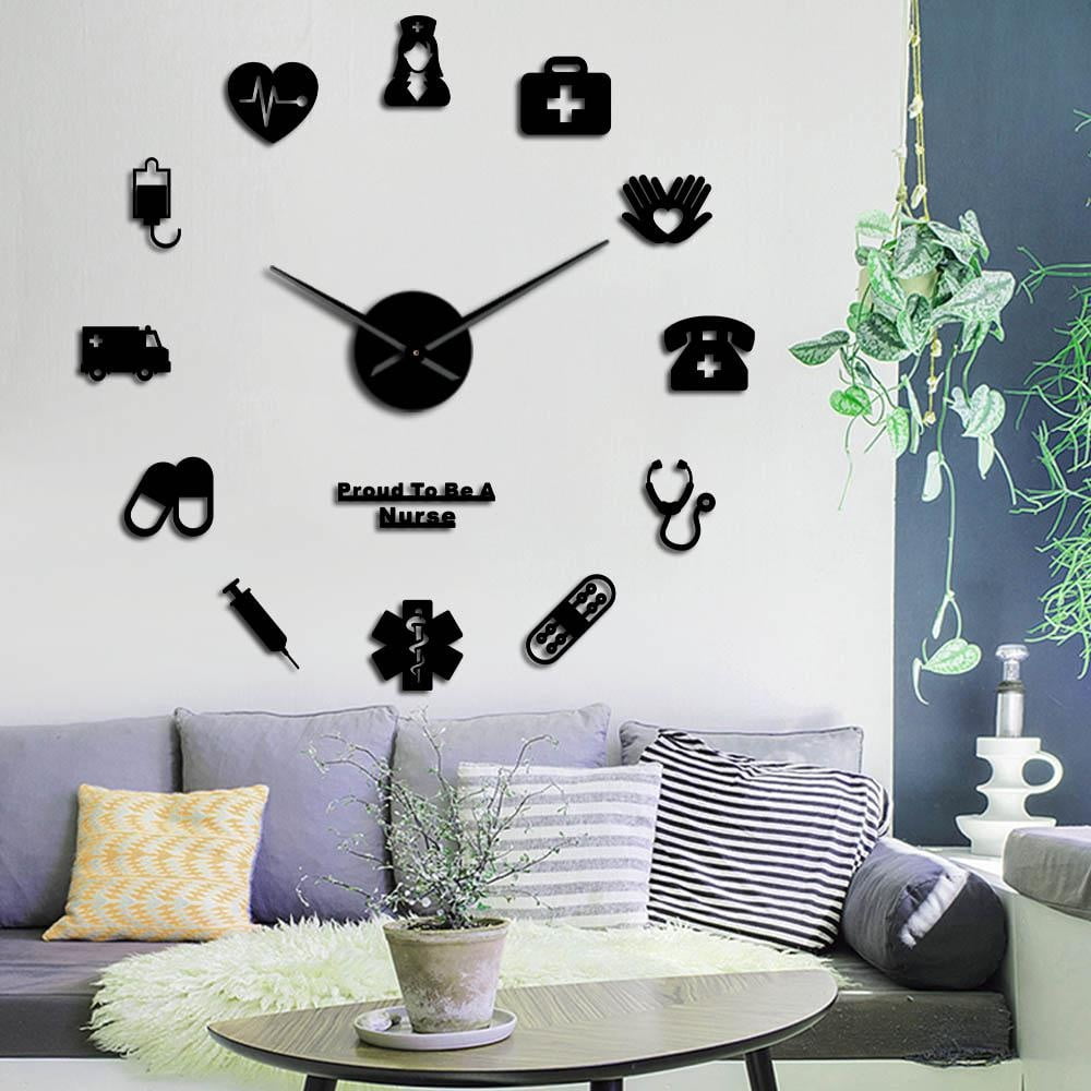Proud To Be A Nurse Doctor & Nurse Kit DIY Large Wall Clocks Medical ...