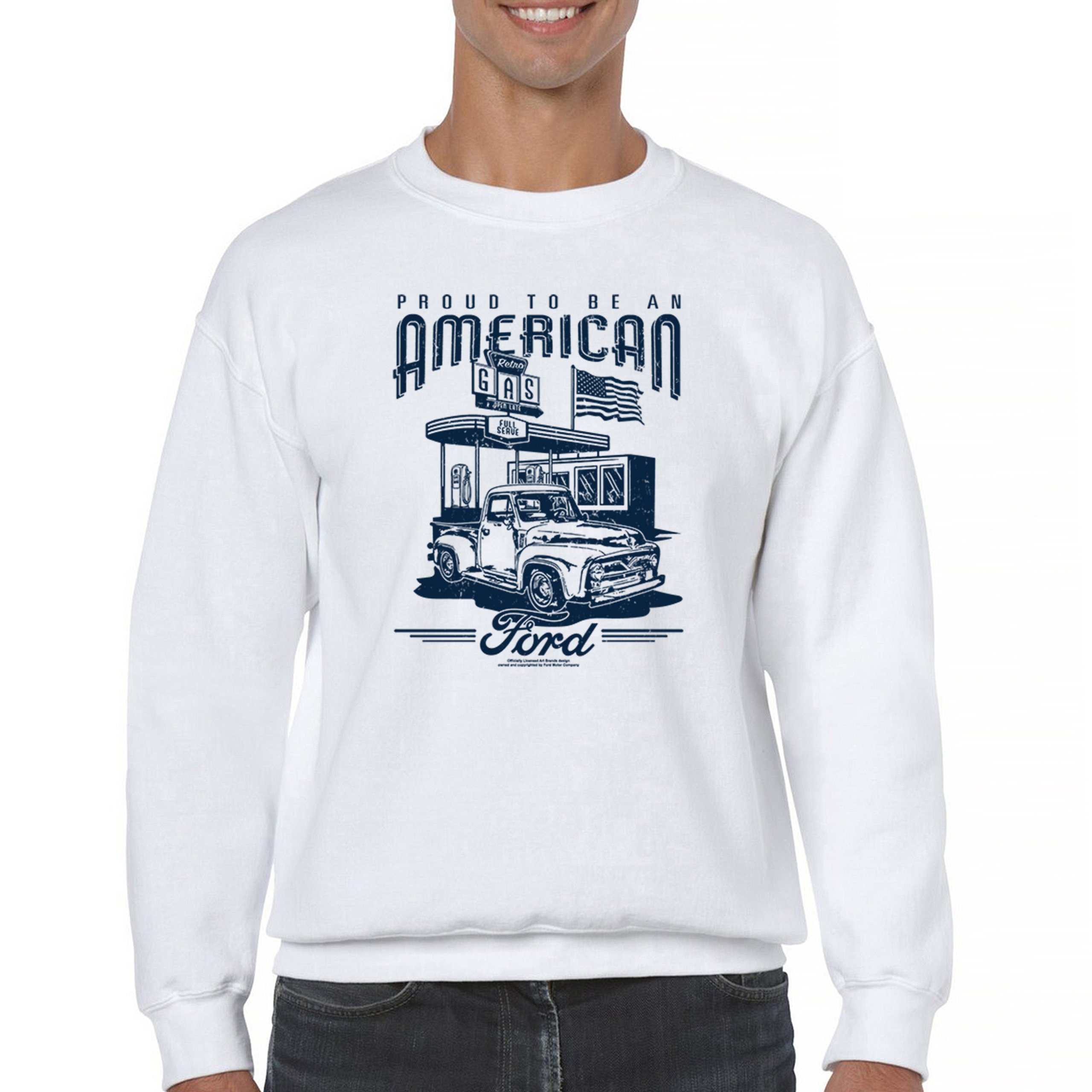 Proud To Be An American Ford Sweatshirt Patriotic Retro Vintage F ...