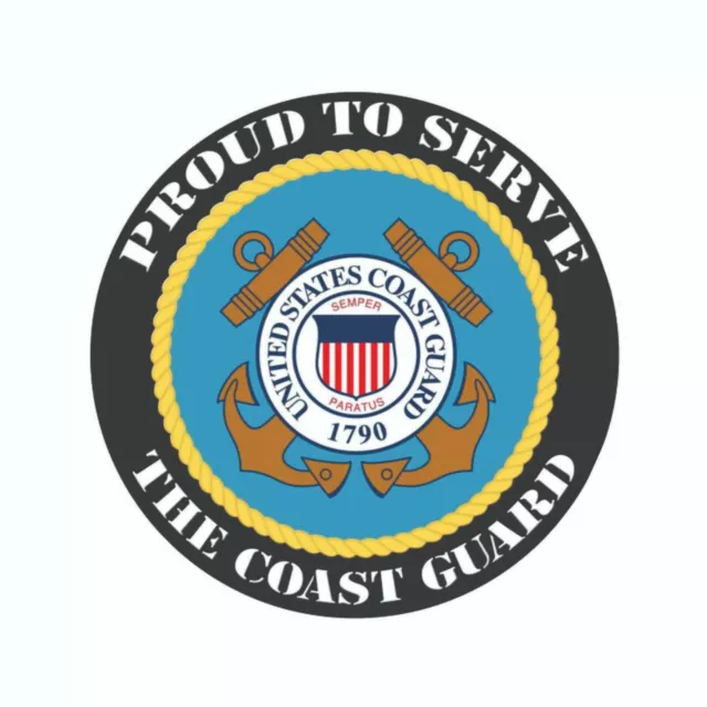 Proud To Serve The Coast Guard Sticker Phone Decal Water Bottle ...