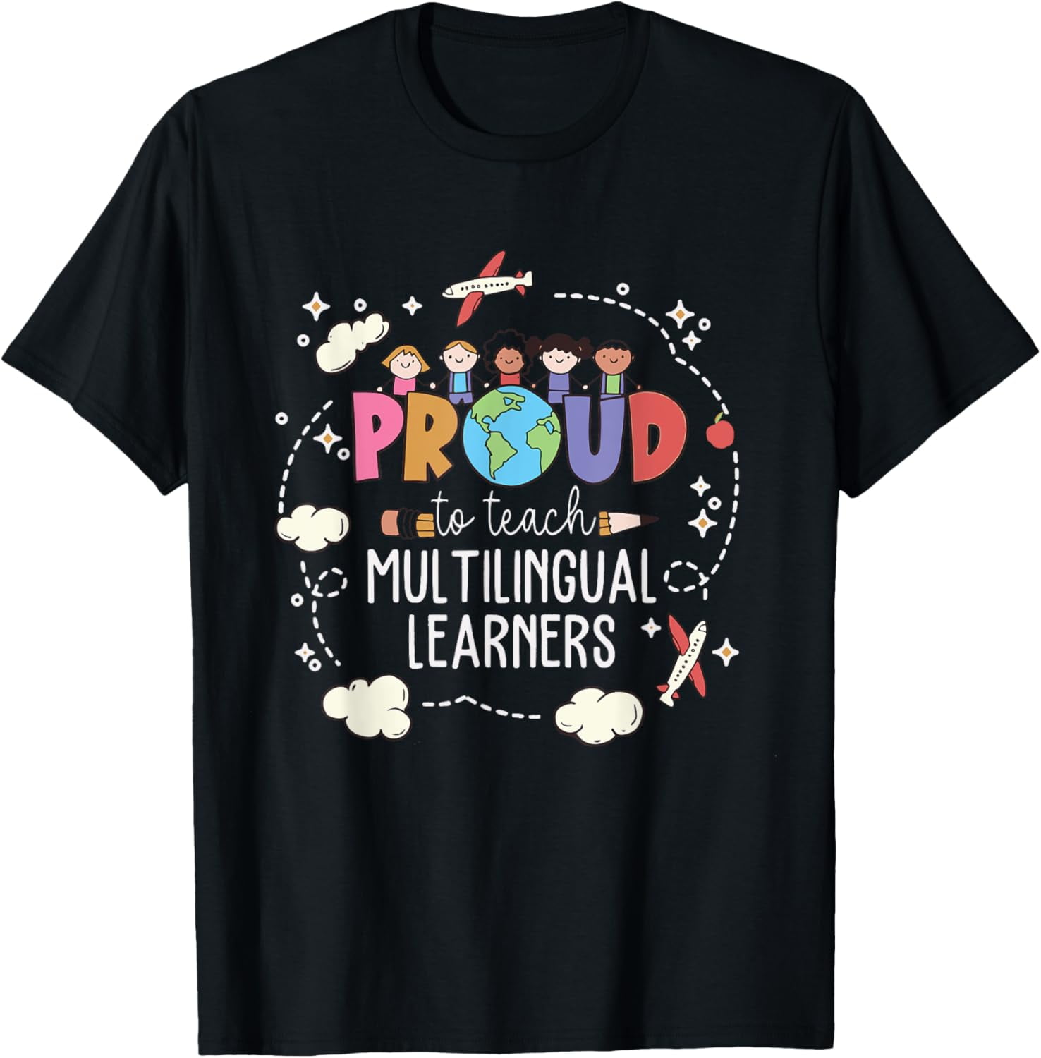 Proud To Teach Multilingual Learner ESL English Teacher T-Shirt men and ...