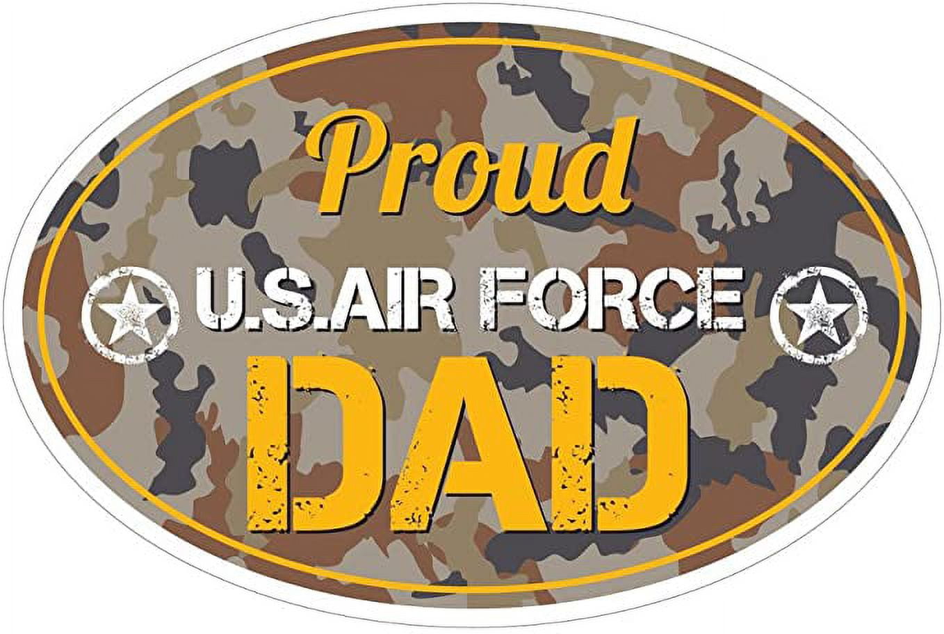 Proud US Air Force Dad Bumper Sticker Vinyl Decal 3"X 5" Brown Camo ...