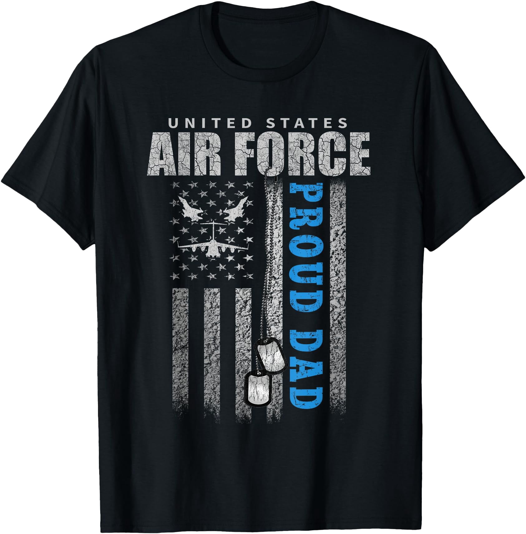 Proud US Air Force Dad USA Flag T-Shirt Patriotic Military Service Gift ...